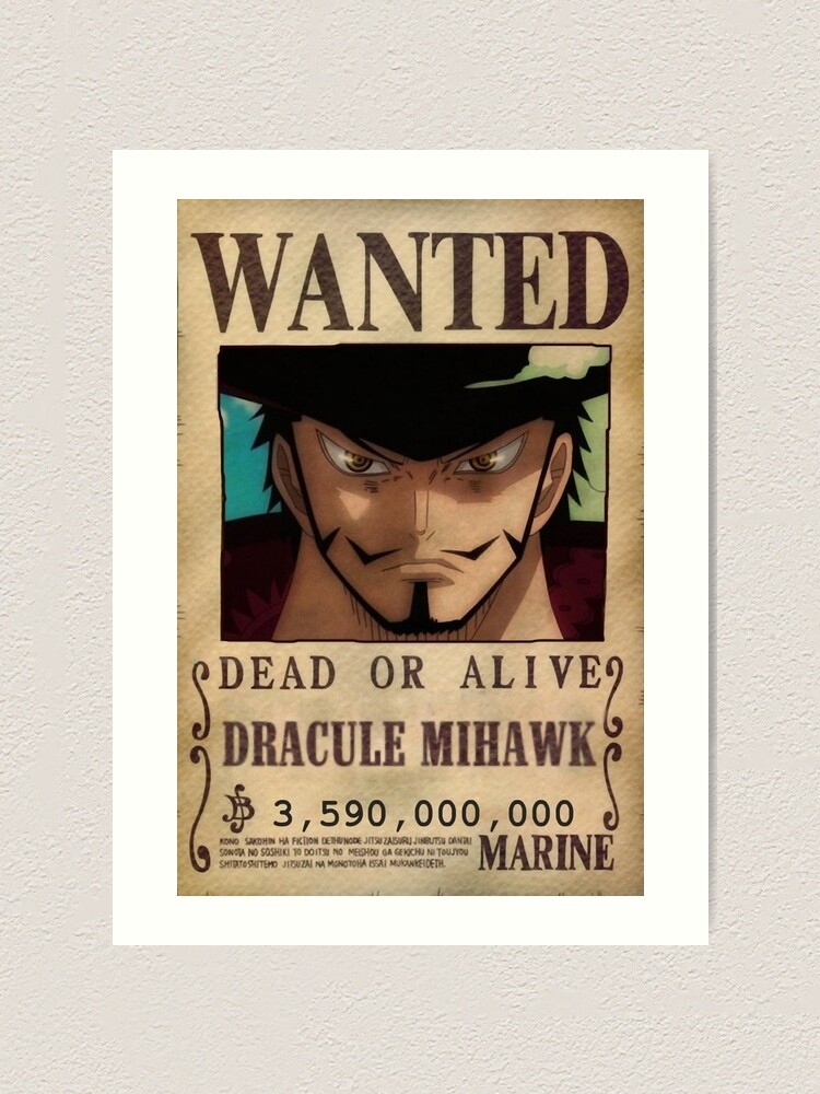 "Dracule Mihawk bounty One Piece" Art Print for Sale by Jacqueline4546 ...