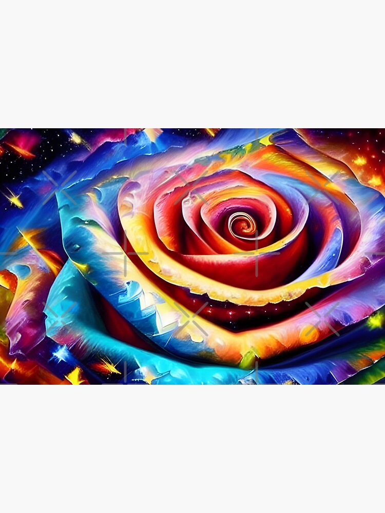 "Cosmic Rose in Vibrant Colors" Sticker for Sale by Nitram1990 | Redbubble