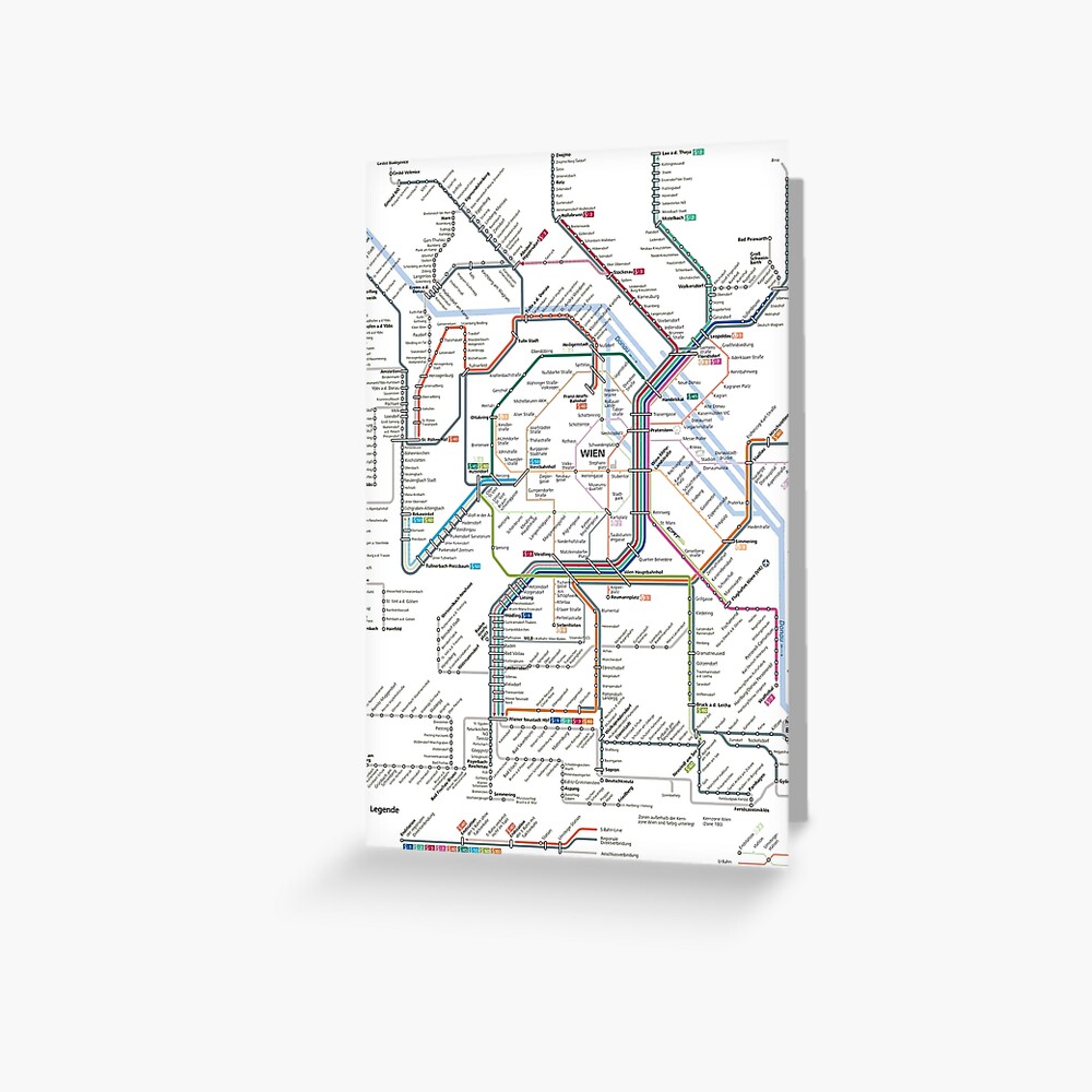 "Vienna Metro Map" Greeting Card for Sale by UnderOneSky | Redbubble
