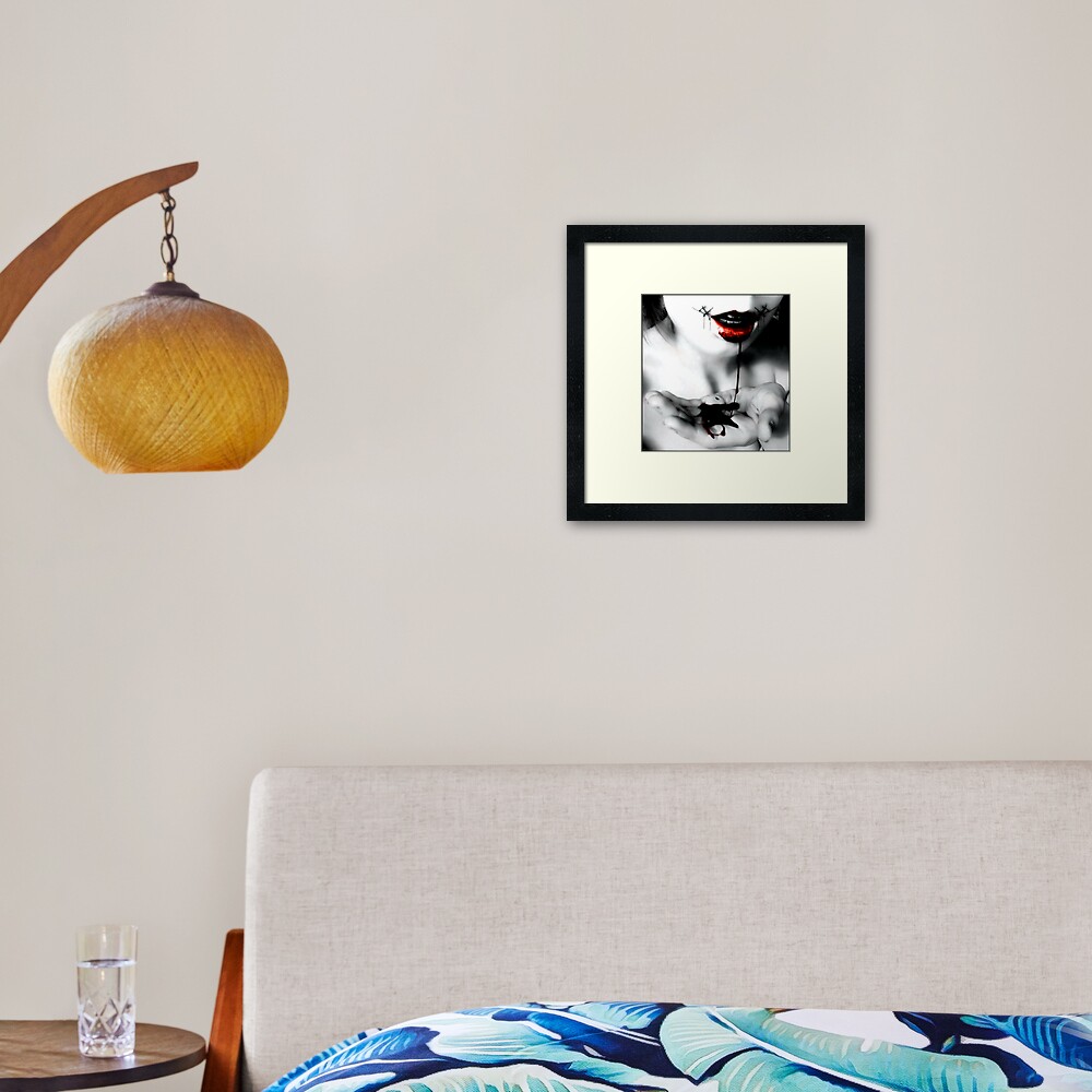 "Stitched Smile " Framed Art Print for Sale by amptone | Redbubble