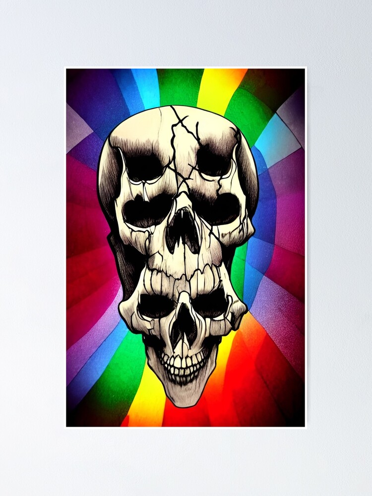 "Deformed Demon Skull With Background" Poster for Sale by srednamalas ...