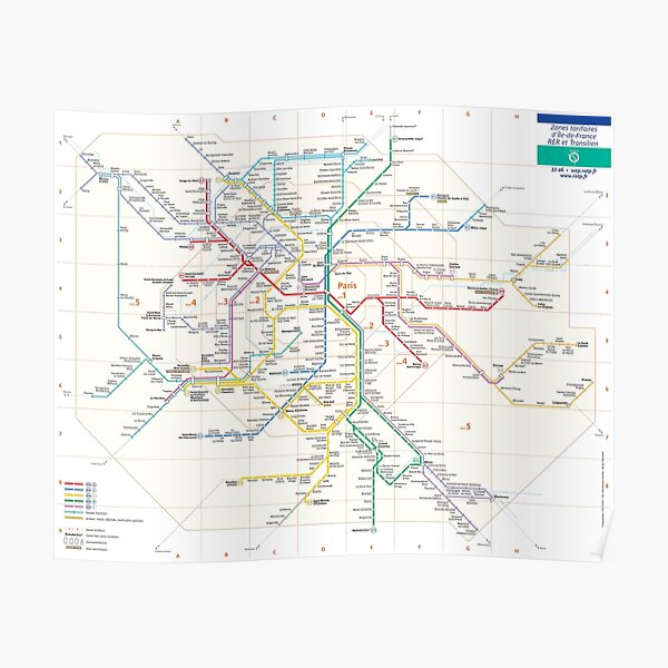 "Paris Metro Map" Poster for Sale by UnderOneSky | Redbubble