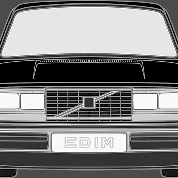 "Volvo 240 USA Front black color" Sticker for Sale by EdimDesign ...