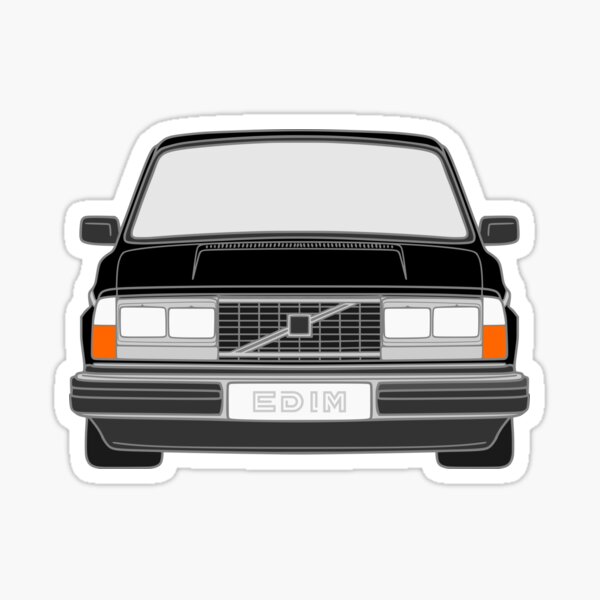 "Volvo 240 USA Front black color" Sticker for Sale by EdimDesign ...