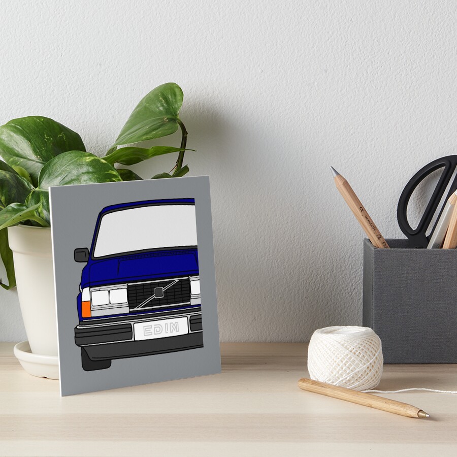 "Volvo 240 Turbo USA blue color" Art Board Print for Sale by EdimDesign ...