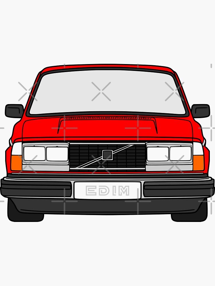 "Volvo 240 USA Front red color" Sticker for Sale by EdimDesign | Redbubble