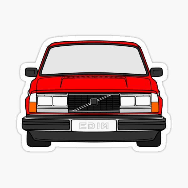 "Volvo 240 USA Front red color" Sticker for Sale by EdimDesign | Redbubble