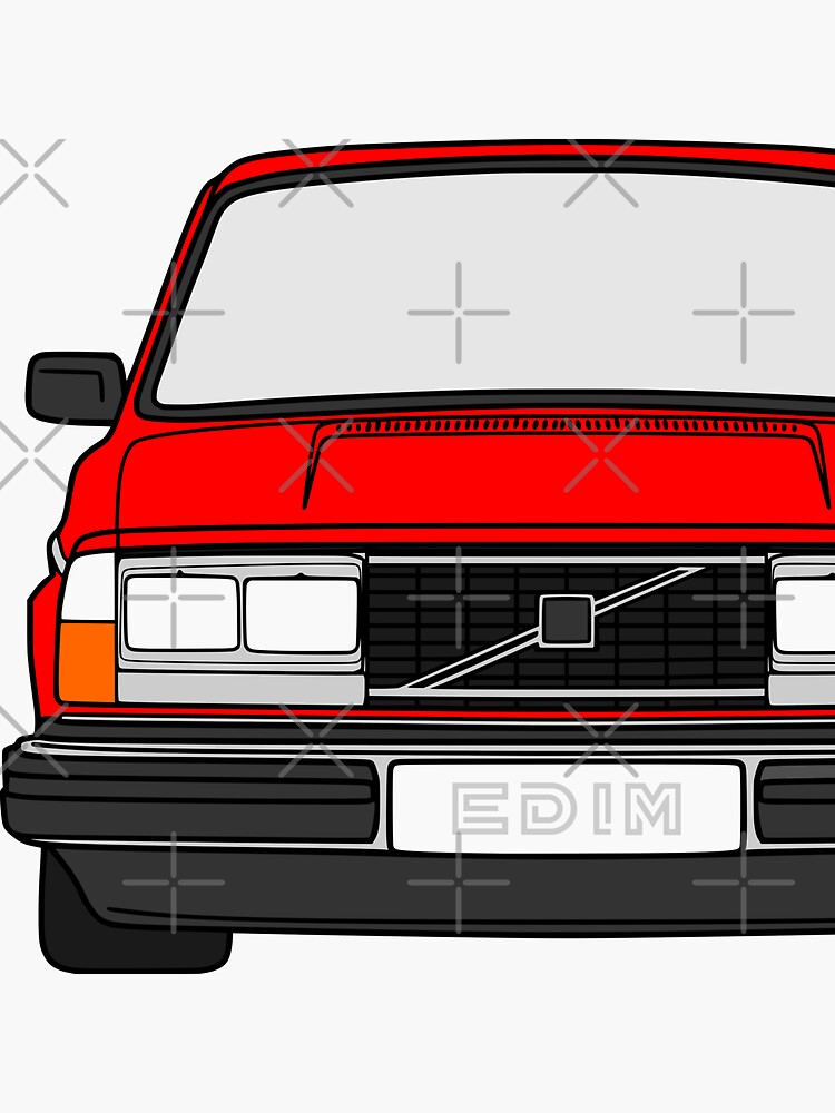 "Volvo 240 Turbo USA red color" Sticker for Sale by EdimDesign | Redbubble