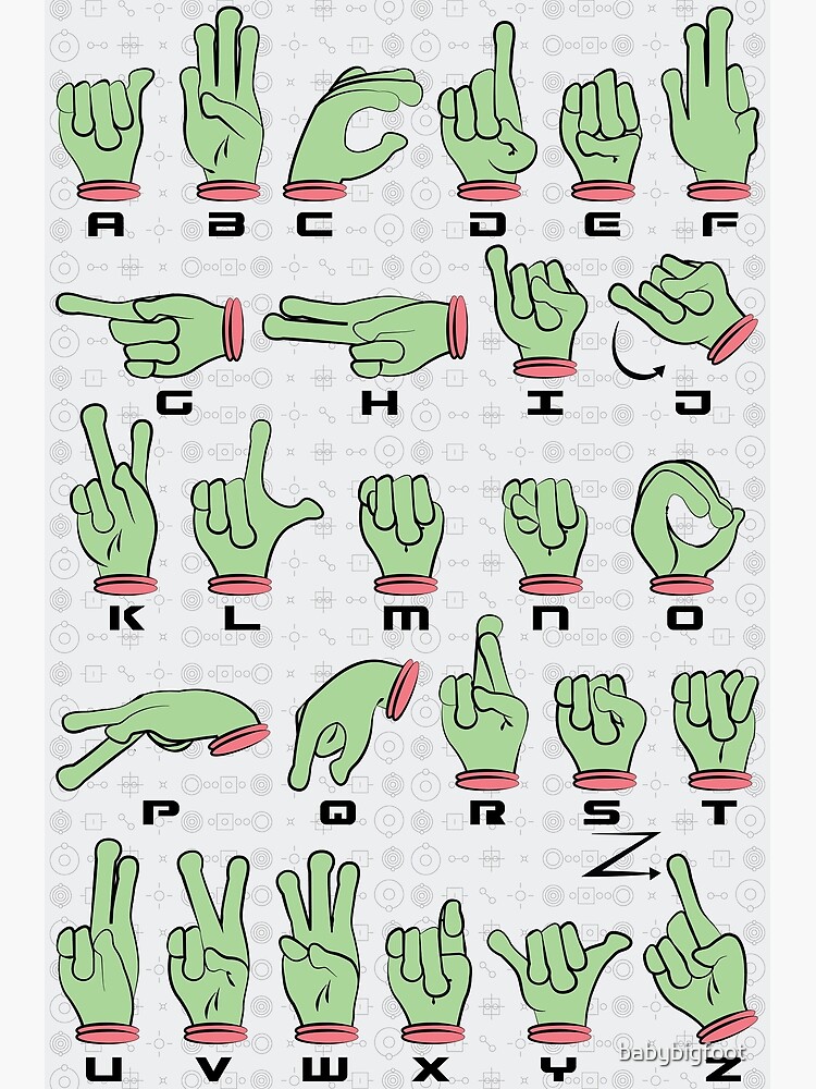 "Alien Sign Language Alphabet" Metal Print for Sale by babybigfoot ...