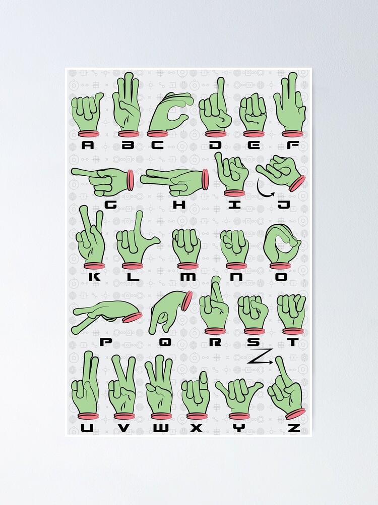 "Alien Sign Language Alphabet" Poster for Sale by babybigfoot | Redbubble