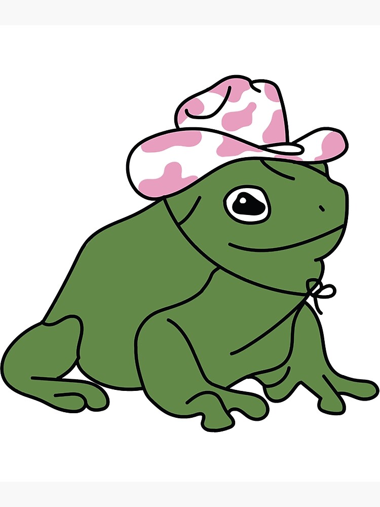 "Frog with A Cow Print Cowboy Hat" Poster for Sale by GNCshirt | Redbubble
