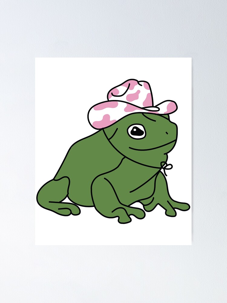 "Frog with A Cow Print Cowboy Hat" Poster for Sale by GNCshirt | Redbubble