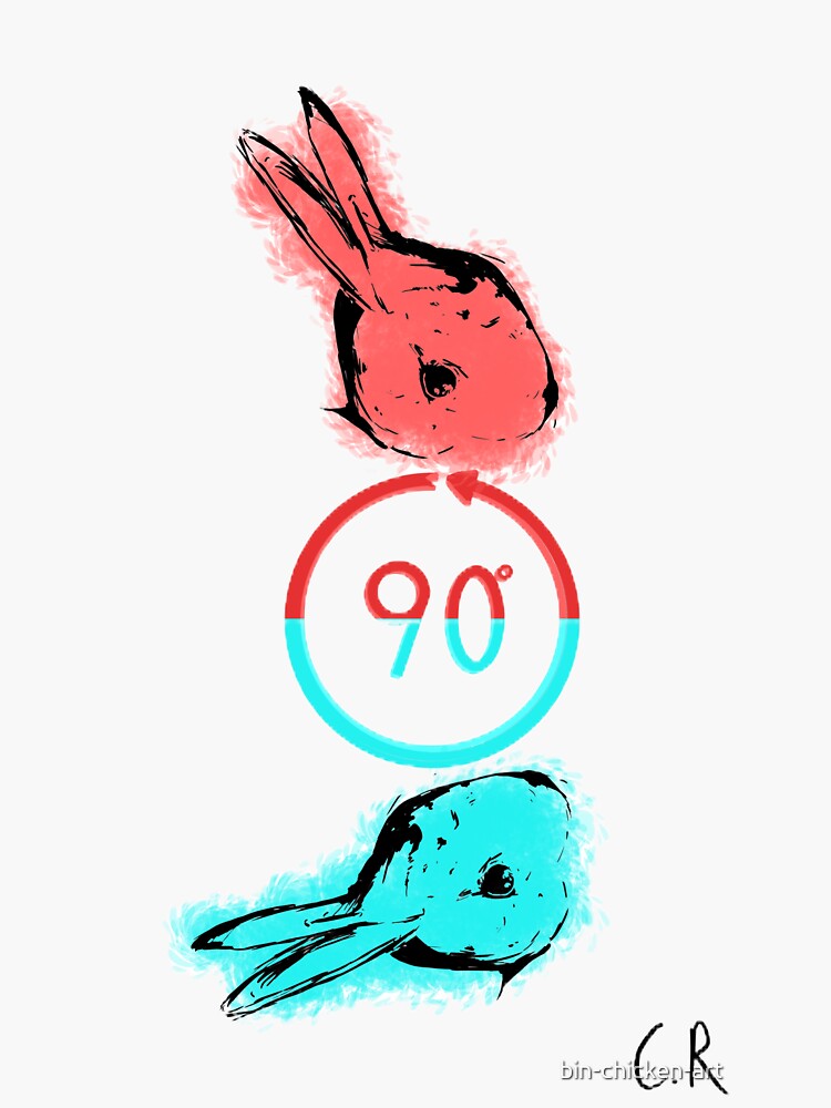 "duck and a rabbit" Sticker for Sale by bin-chicken-art | Redbubble