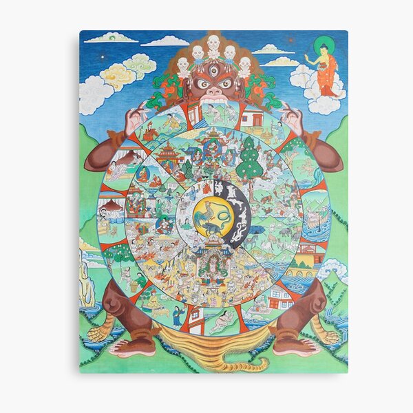 "Buddhist Wheel of Life Thangka Reincarnation Samsara Bhavacakra" Metal ...