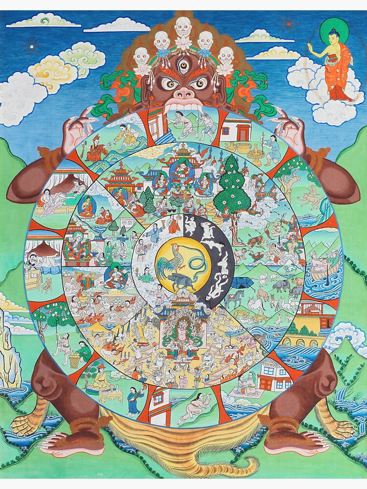 "Buddhist Wheel of Life Thangka Reincarnation Samsara Bhavacakra ...