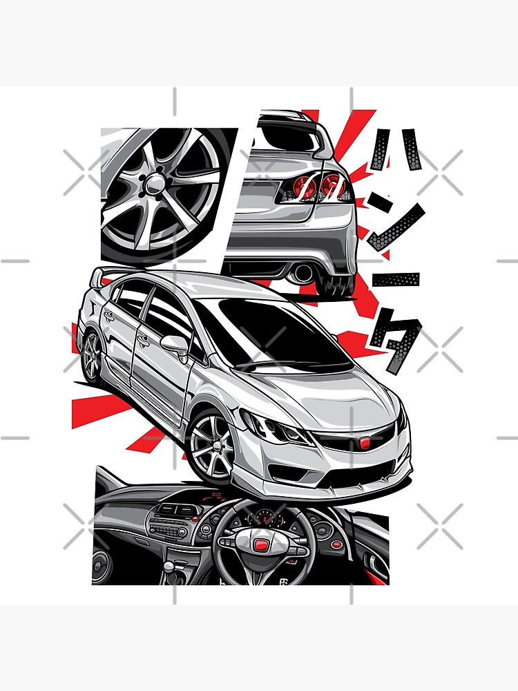 "Civic FD2R Manga Style" Poster for Sale by pjrstudio | Redbubble
