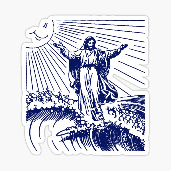 "Best Of Surfing Jesus" Sticker for Sale by LariseStore | Redbubble