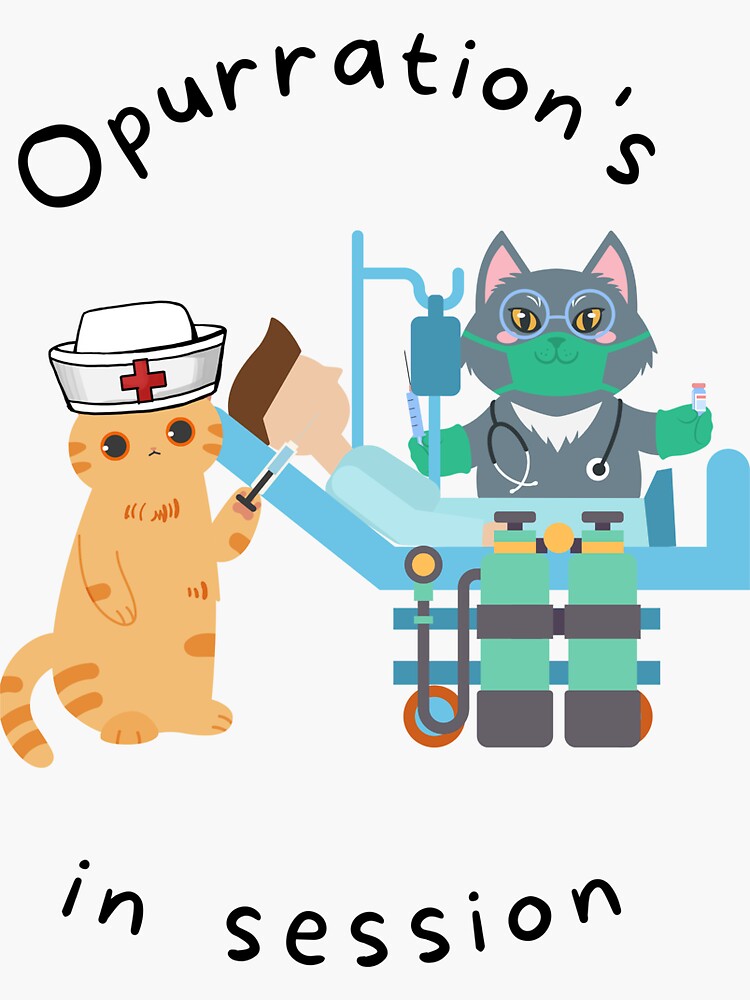 "Cats doing surgery" Sticker for Sale by aLOTRfan5 | Redbubble