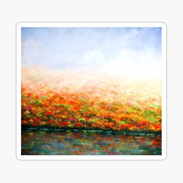 "Flowers on the riverbank" Sticker for Sale by lululuart | Redbubble