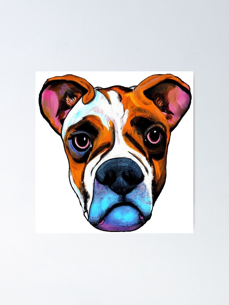 "Boxer head digital illustration" Poster for Sale by cluck-norris ...