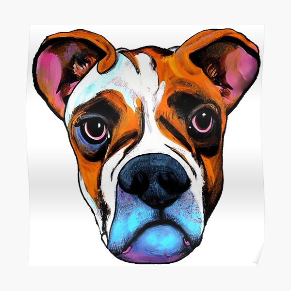 "Boxer head digital illustration" Poster for Sale by cluck-norris ...
