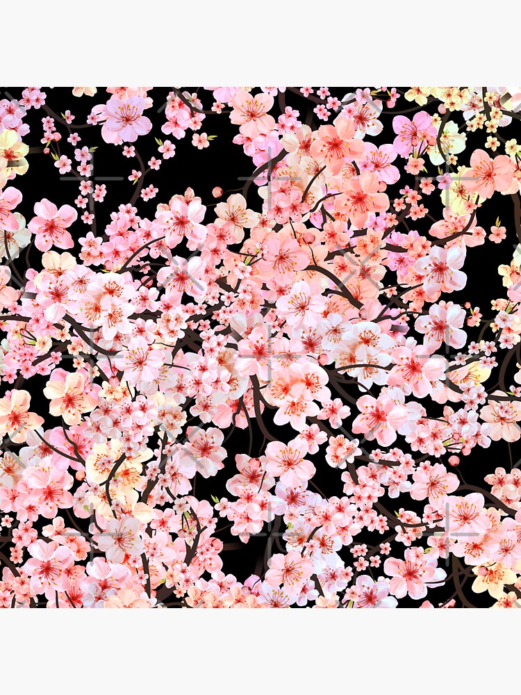 "Japanese Pink Sakura Cherry Blossom Flower" Sticker for Sale by ...