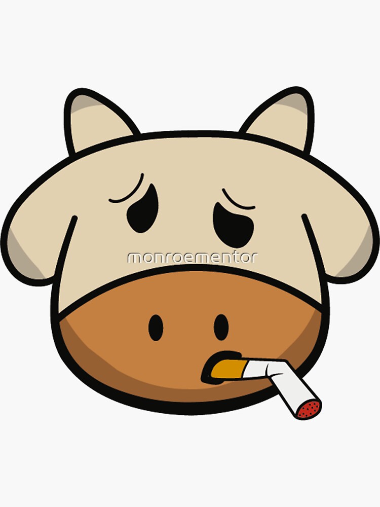 "Smoking Cow" Sticker for Sale by monroementor | Redbubble
