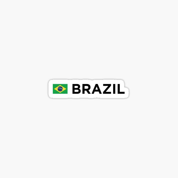 "Brazil Small Flag - Bandeira do Brasil (Black Text)" Sticker for Sale ...