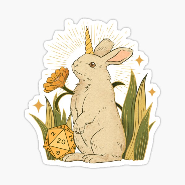 Pegatina «ALMIRAJ DND DICE: Bonitos dados Rabbit D20.» de ...
