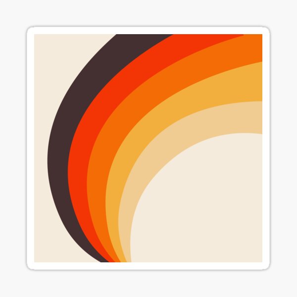 "Colorful retro curves design" Sticker for Sale by BattaAnastasia ...