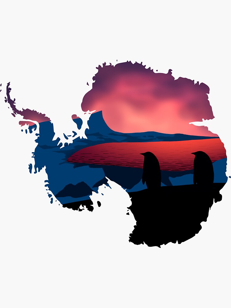 "Antarctica map and landscape" Sticker for Sale by landscapeworlds ...