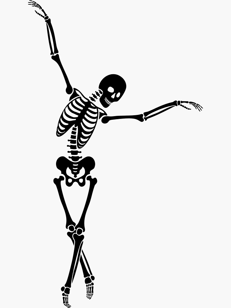 "Dancing Skeleton" Sticker for Sale by PotluckPrints | Redbubble
