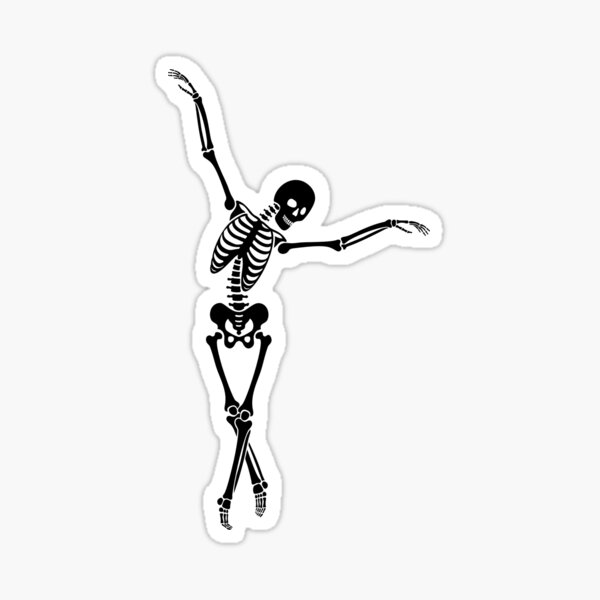 "Dancing Skeleton" Sticker for Sale by PotluckPrints | Redbubble