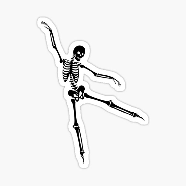 "Dancing Skeleton" Sticker for Sale by PotluckPrints | Redbubble