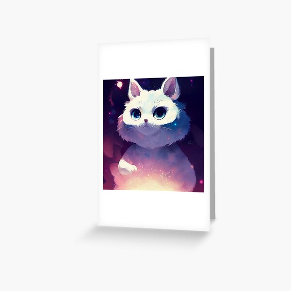 "Magical Fantasy Kitten | Chonky Persian Cat in Anime Style" Greeting ...