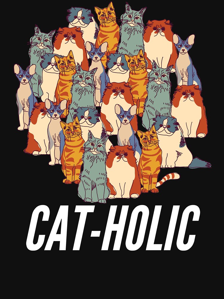 "Funny Cat-Holic T-Shirt" Lightweight Hoodie for Sale by DSweethearts | Redbubble