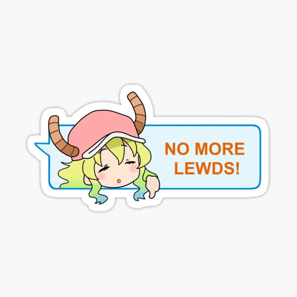 "Maid Dragon Lucoa- No more lewds!" Sticker for Sale by Milk Drinker ...