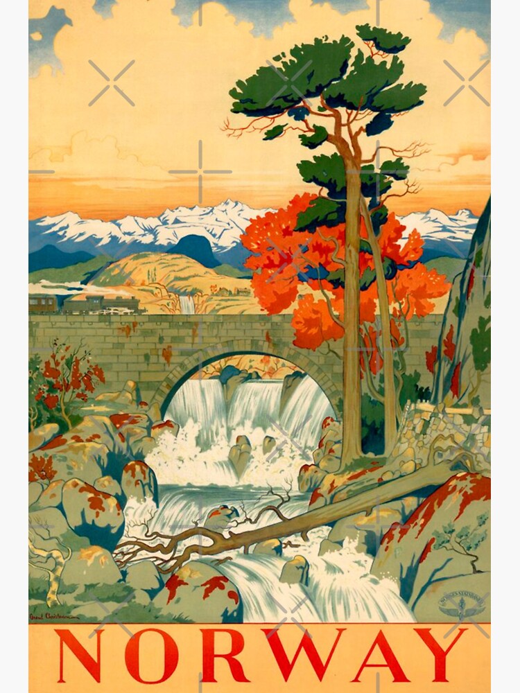 "Norway Vintage Travel Poster | Norwegian Tourism Art Poster | Norway ...