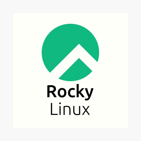 "Rocky Linux logo text below | Linux Distro Red Hat Based" Art Print ...