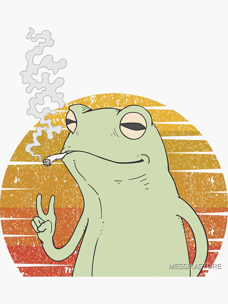 "SMOKING FROG funny vintage frog" Sticker for Sale by MESSIKASTORE ...