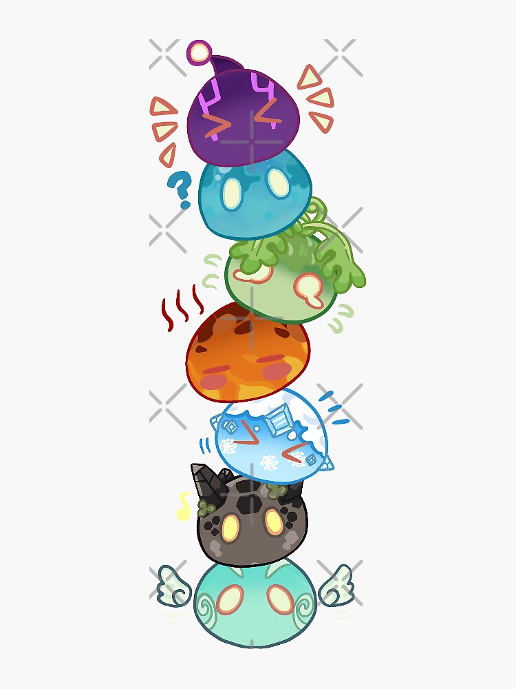 "[Genshin Impact] Slimes" Sticker for Sale by WRobin | Redbubble