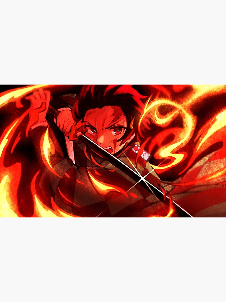 "Demon Slayer Tanjiro Kamado Fire Breathing " Poster for Sale by ...
