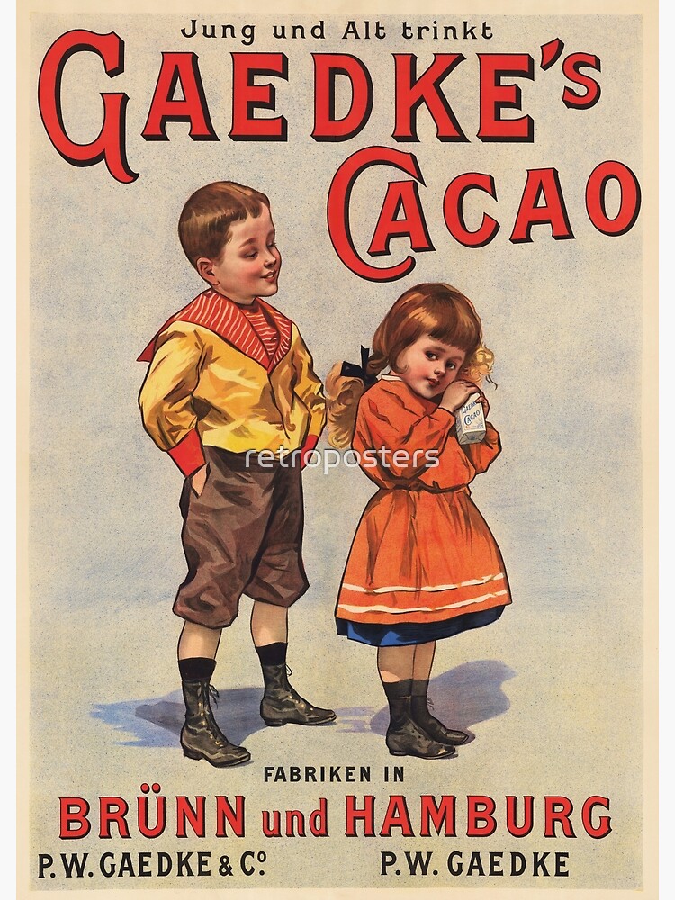 "GAEDKE CACAO Made in Brunn and Hamburg Vintage German Chocolate ...