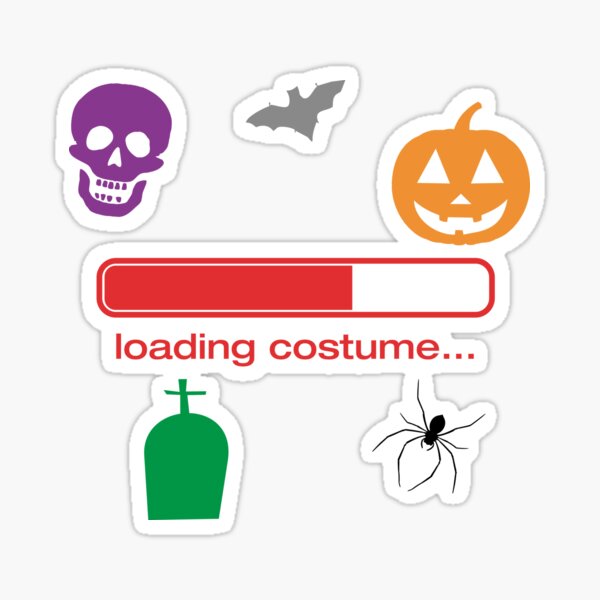 "Loading costume" Sticker for Sale by dannys-design | Redbubble