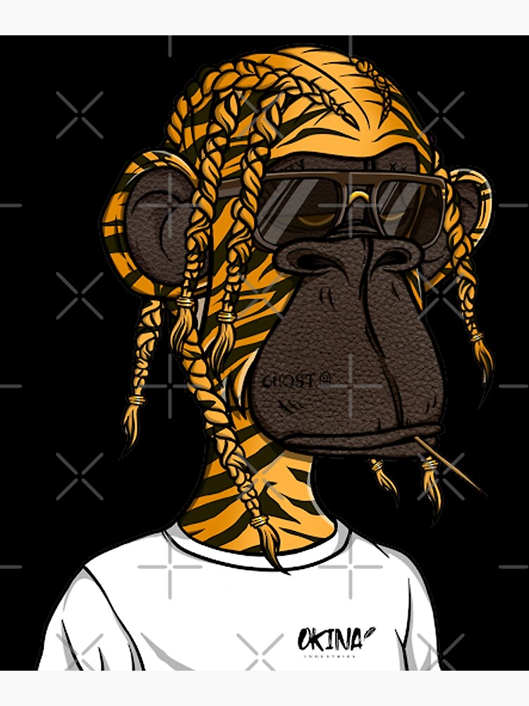 Lámina fotográfica «Mono NFT en amarillo como travis scott Bored Ape ...