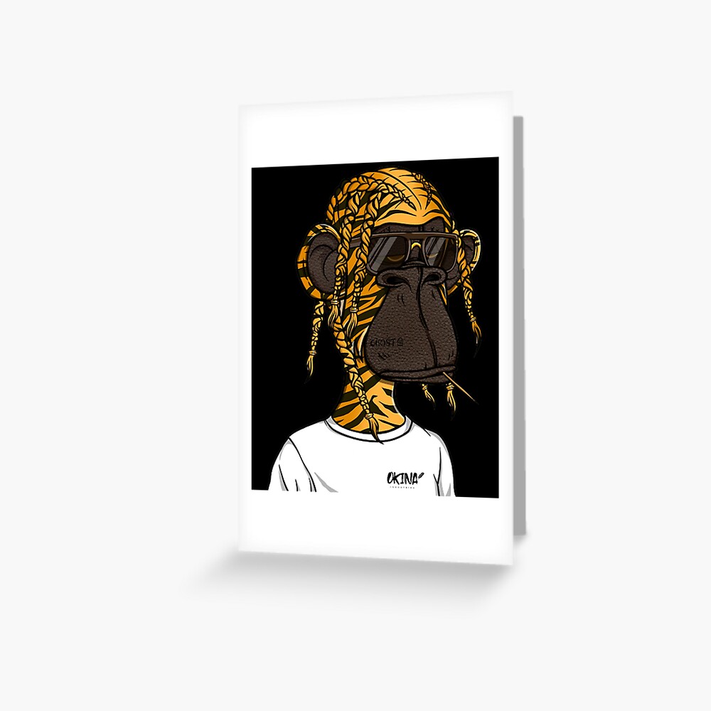 "NFT monkey in yellow like travis scott Bored Ape Yacht Club" Greeting ...