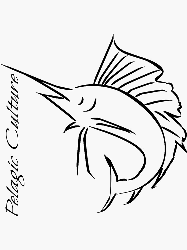 "Pelagic Culture Marlin" Sticker for Sale by ICFishing | Redbubble
