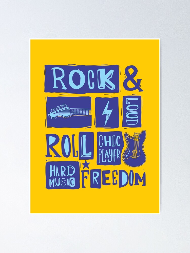 "Freedom Rock & Roll Music Player Illustration" Poster for Sale by ...