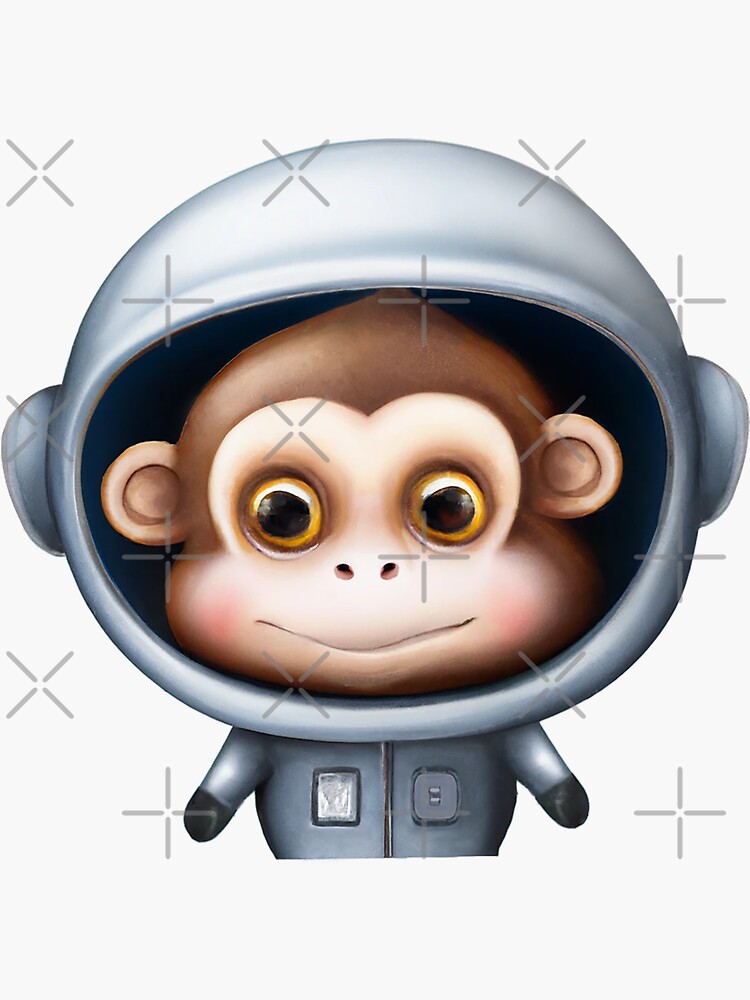 "A Monkey Astronaut in Space Suit " Sticker for Sale by sabamerch ...