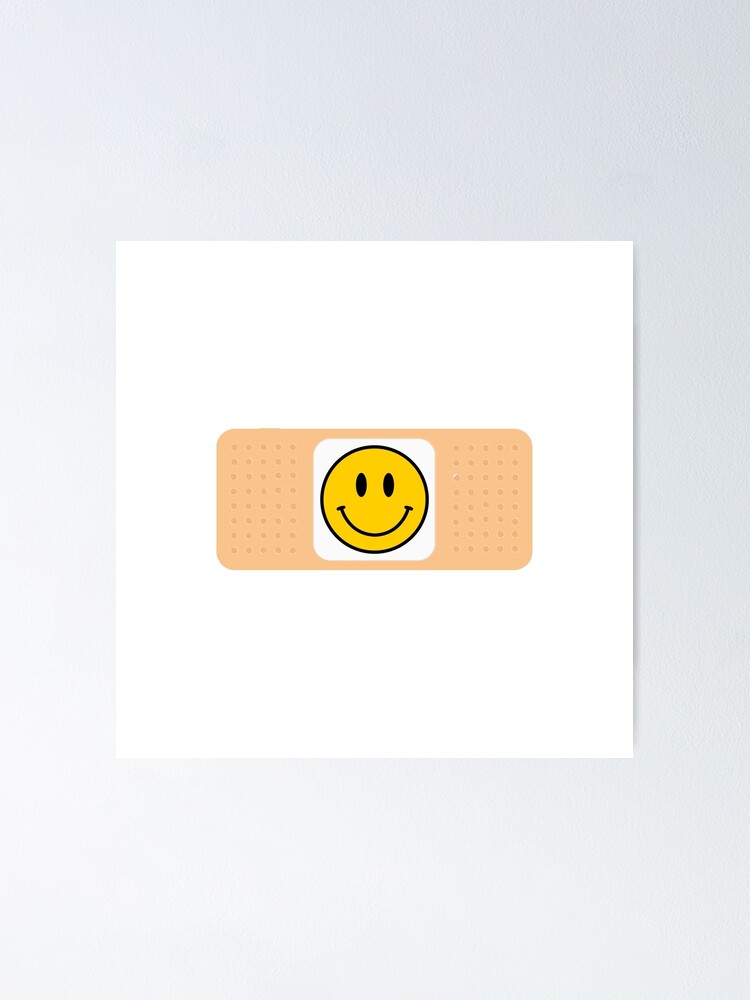 "Smiley Face Bandaid" Poster for Sale by DrunkPolarBear | Redbubble